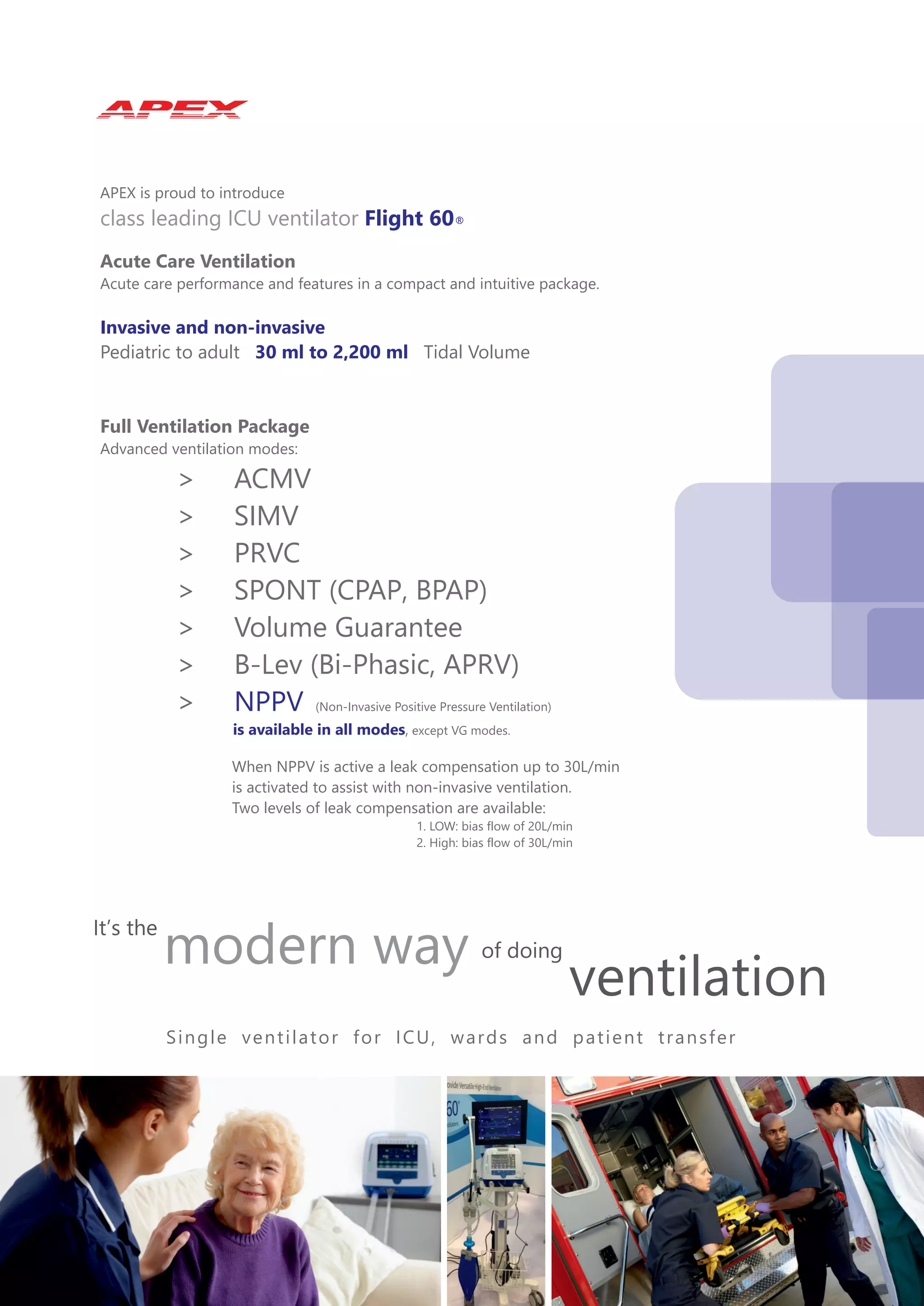 APEX FLIGHT 60 Ventilator | PDF
