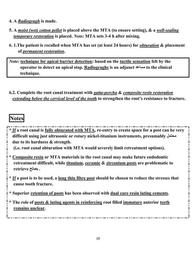 Apexification apeogenesis word2007 MTA mineral trioxide aggregate | DOCX