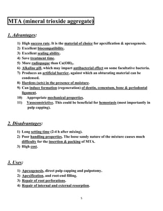 Apexification apeogenesis word2007 MTA mineral trioxide aggregate | DOCX