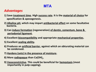 Apexification apexogenesis MTA mineral trioxide aggregate powerpoint ...