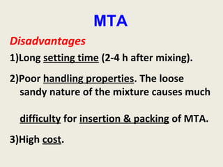 Apexification apexogenesis MTA mineral trioxide aggregate powerpoint ...