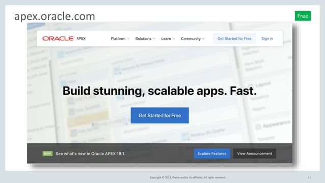 Oracle APEX Introduction (release 18.1) | PPTX | Databases | Computer ...