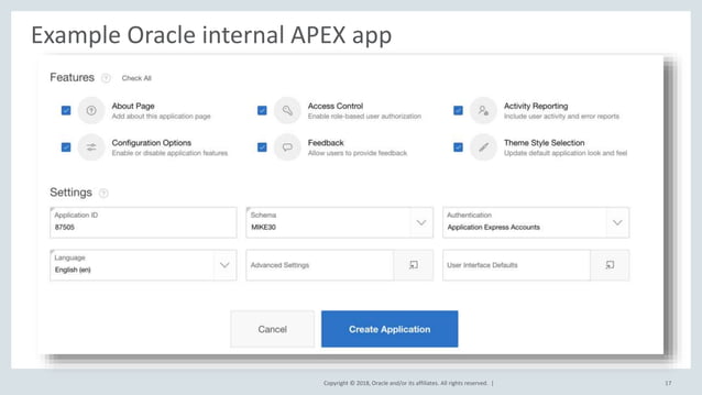 Oracle APEX Introduction (release 18.1) | PPTX | Databases | Computer ...
