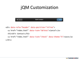 Apex & jQuery Mobile | PPTX | Web Design and HTML | Internet