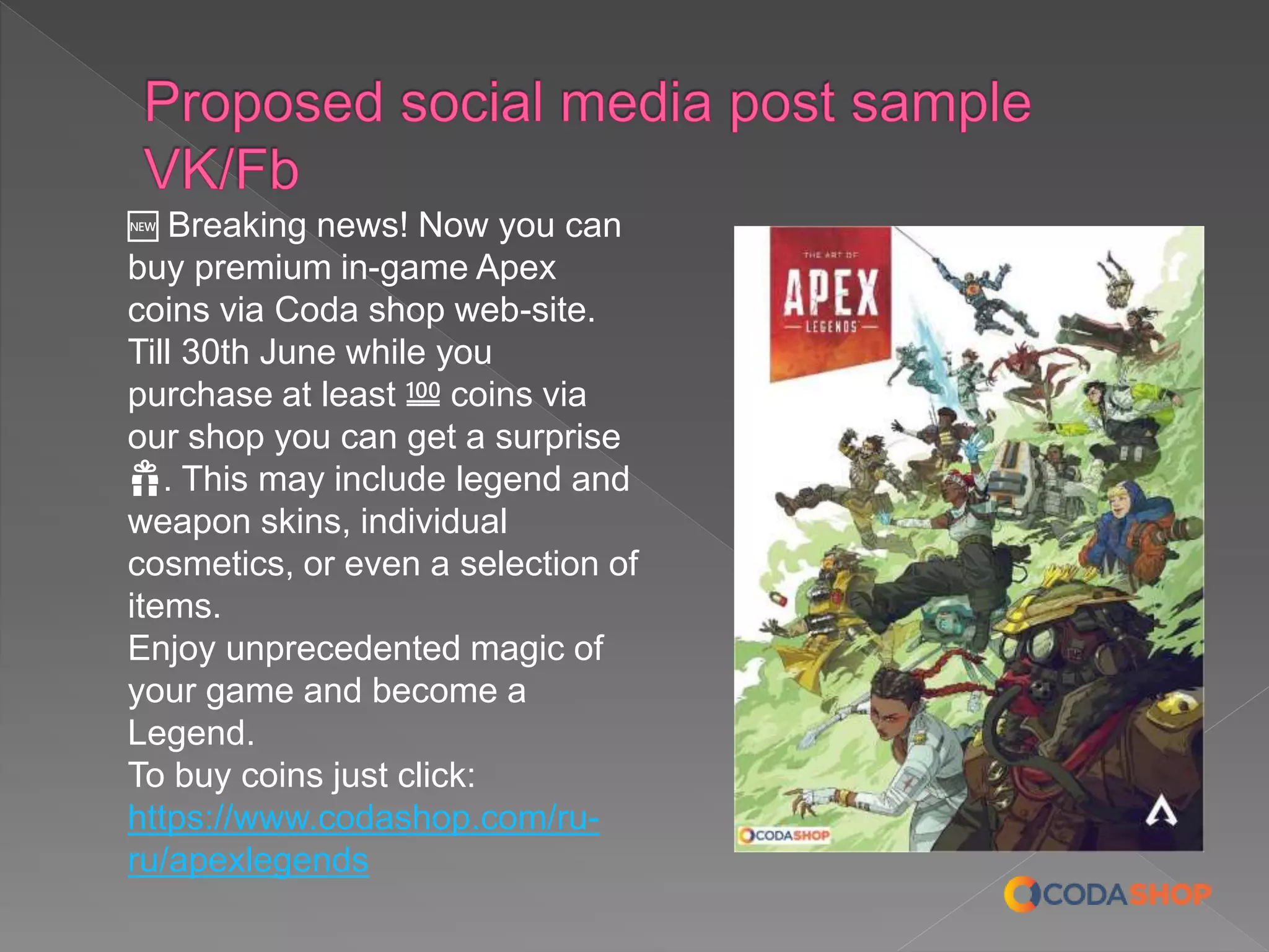 Apex legends promotion plan | PPT