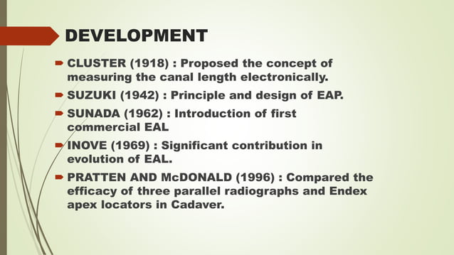 ELECTRONIC APEX LOCATOR (EAL) | PPTX