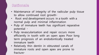 Apexogenesis and apexification | PPTX