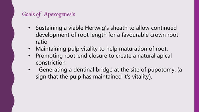 Apexogenesis and apexification | PPTX | Dental Health | Diseases and ...