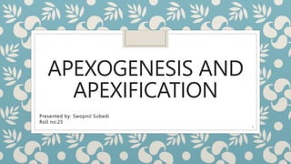 Apexogenesis and apexification.pptx endodontics final year | PPTX