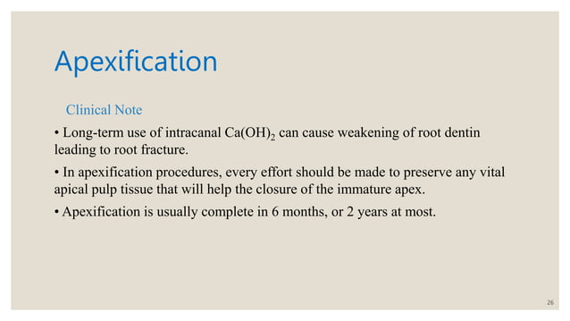 Apexogenesis and apexification.pptx endodontics final year | PPTX