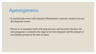 Apexogenesis and apexification.pptx endodontics final year | PPTX