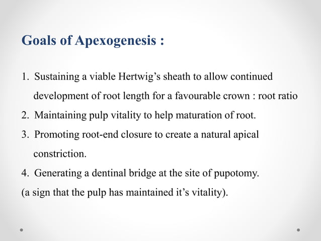 Apexogenesis & apexification in pediatric dentistry | PPTX | Dental ...