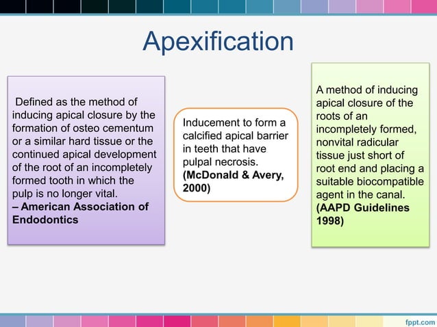 Apexogenesis & apexification | PPTX | Dental Health | Diseases and ...
