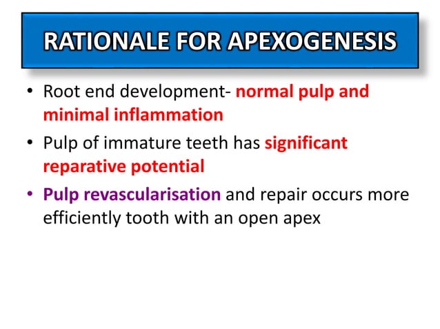 Apexogenesis and Apexification - pediatric dentistry | PPTX | Dental ...
