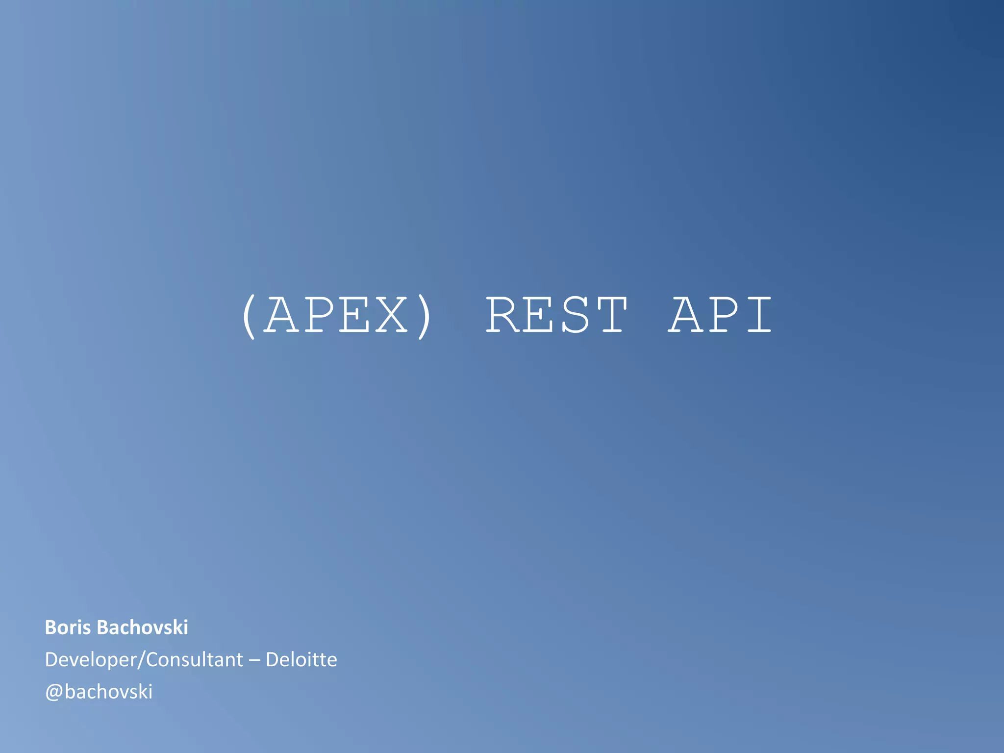 Apex Rest Ppt