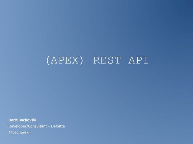 Apex REST | PPT