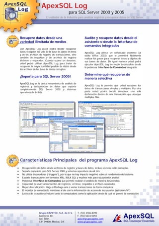 Apexsql log datasheet | PDF