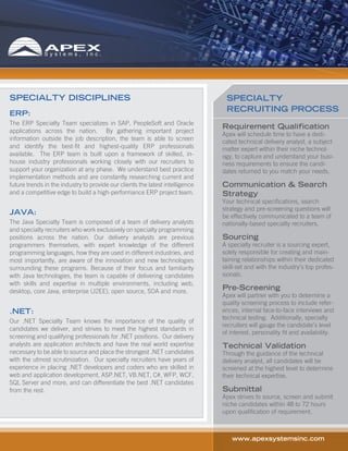Apex Systems, Inc. - Specialty Group | PDF