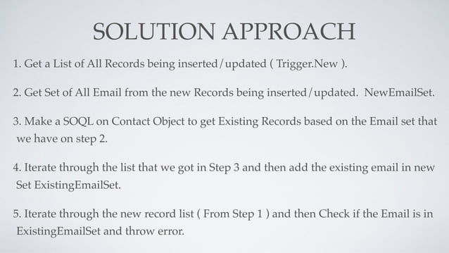 Duplicate Contact Trigger Trigger Logic Building Apextrigger
