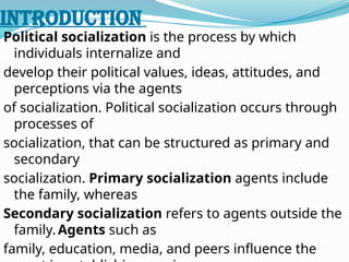 PPT on the topic Political sociallization.pptx