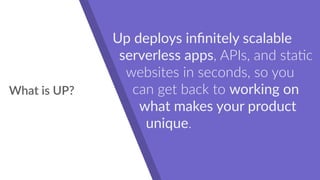 Deploying Your Favorite Web App To AWS Lambda with Apex up | PPT
