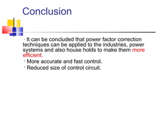 Automatic Power Factor Correction using Microcontroller 8051 | PPT