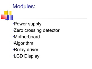 Automatic Power Factor Correction using Microcontroller 8051 | PPT