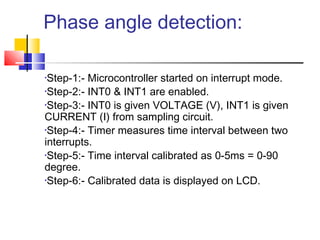 Automatic Power Factor Correction using Microcontroller 8051 | PPT