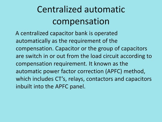 Automatic power factor correction and its advantage | PPTX | Home ...