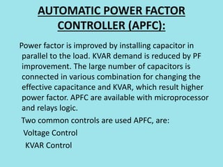 Automatic power factor correction and its advantage | PPTX