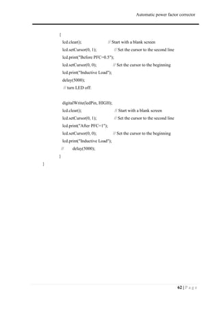 Automatic Power Factor Corrector Using Arduino report | PDF