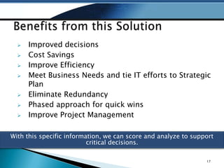 Application Rationalization and Portfolio Management solution | PPT
