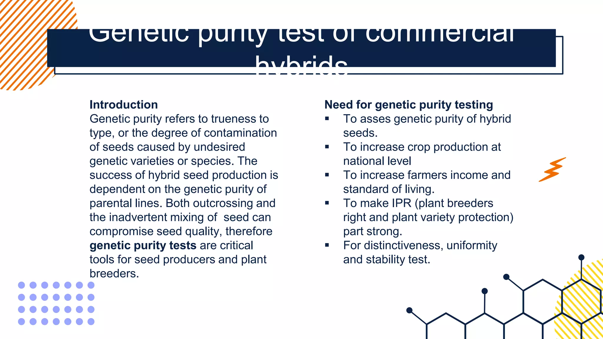 Genetic purity & DUS test , PPV&FRA | PPTX
