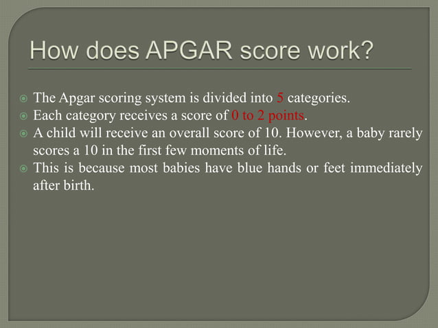 APGAR SCORE | PPTX | Parenting Babies and Toddlers | Parenting