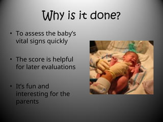 APGAR SCORE: A quick assessment of the newborn | PPT
