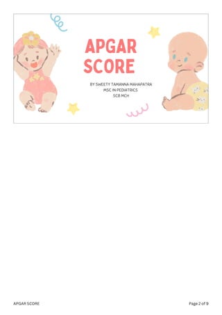 APGAR SCORE BY sweety Tamanna Mahapatra MSc Pediatric | PDF