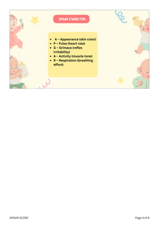 APGAR SCORE BY sweety Tamanna Mahapatra MSc Pediatric | PDF