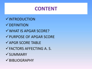 Apgar score by rajeev | PPT