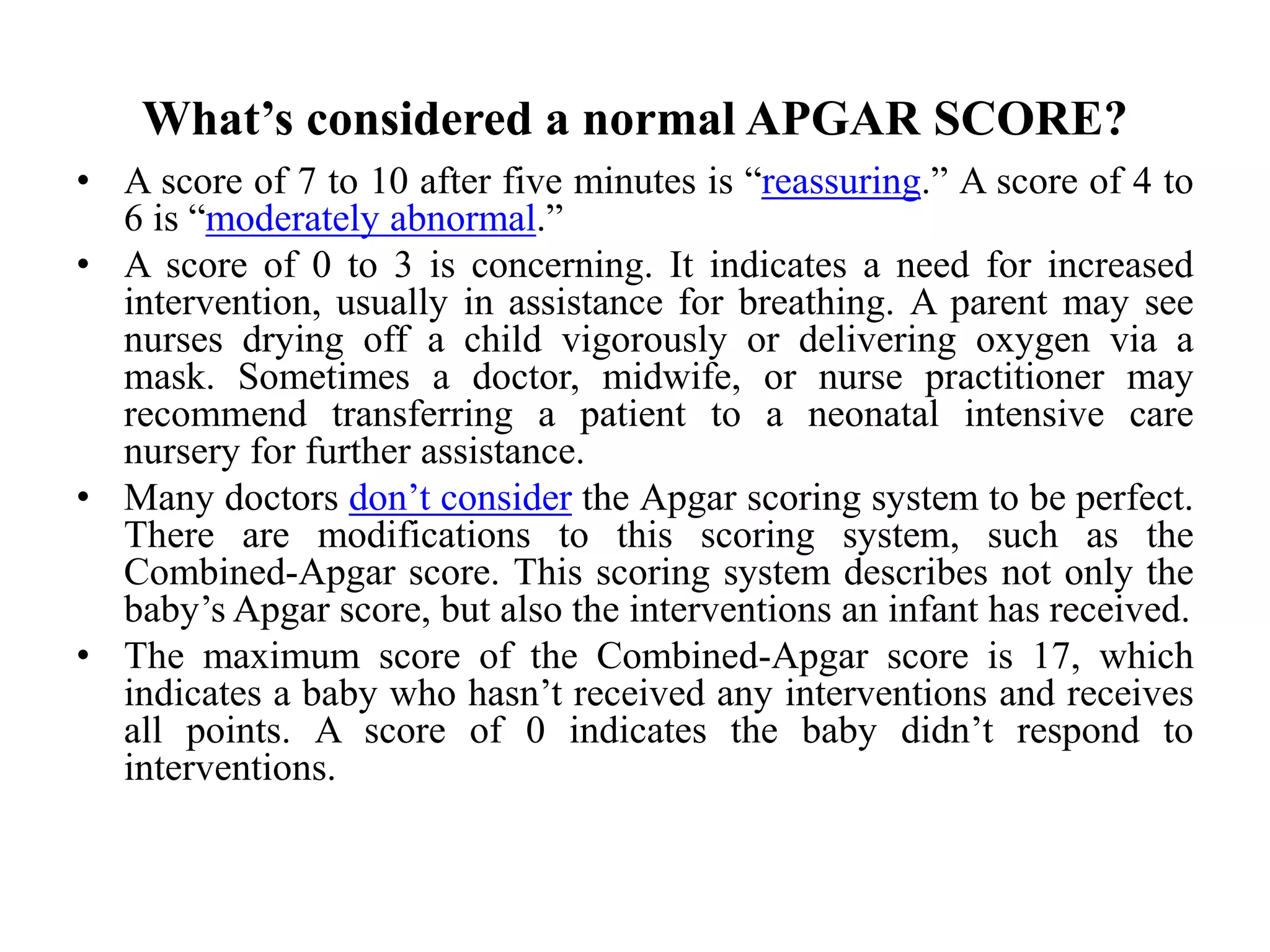 Apgar score care of newborn ppt | PPTX