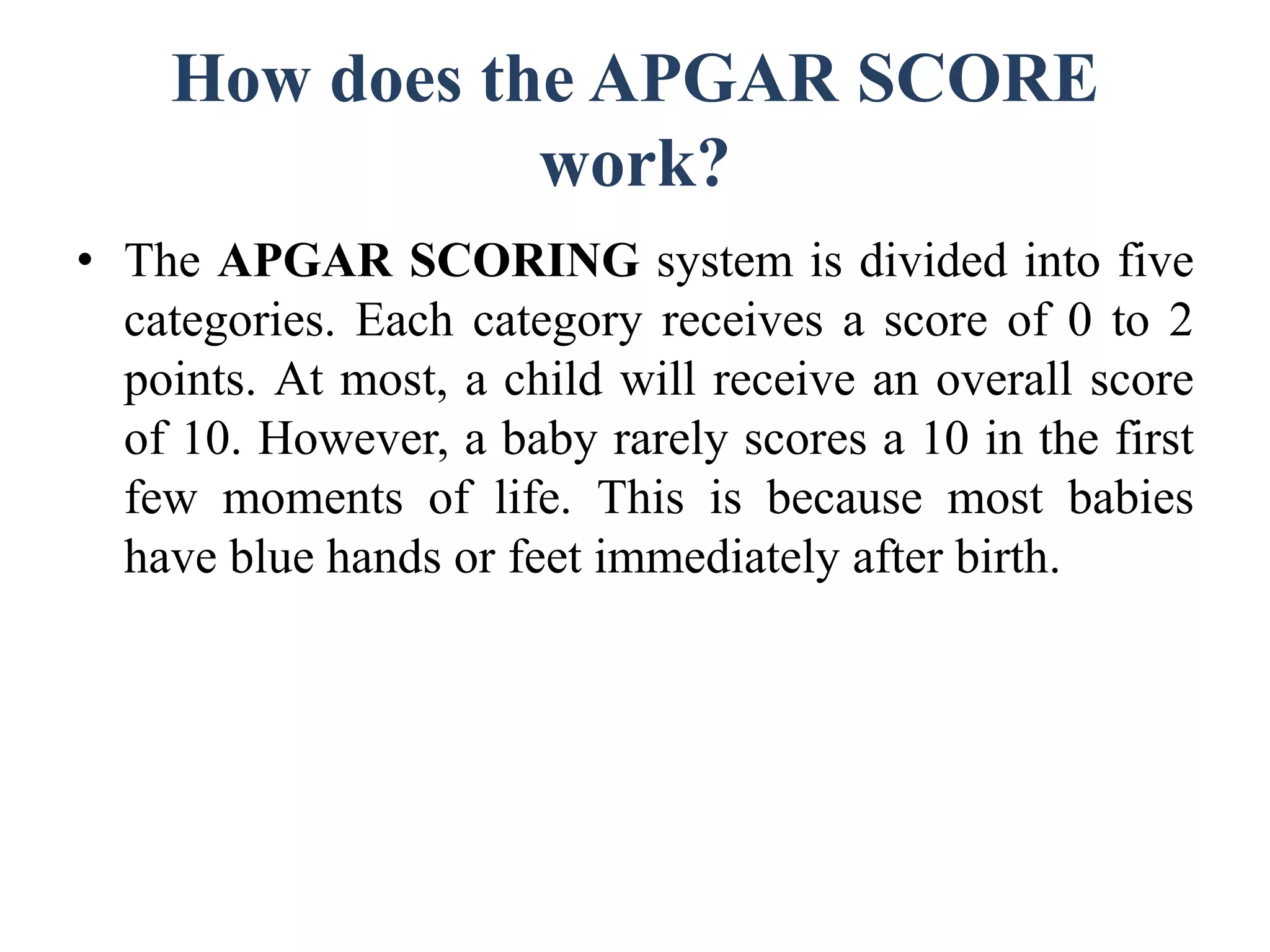 Apgar score care of newborn ppt | PPTX