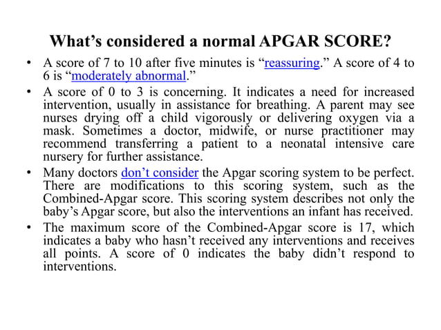 Apgar score care of newborn ppt | PPTX