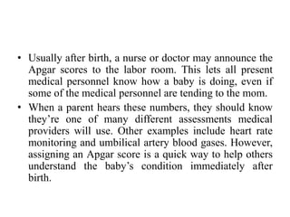Apgar score care of newborn ppt | PPTX