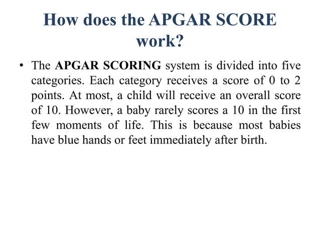 Apgar score care of newborn ppt | PPTX
