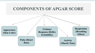 APGAR SCORE appearance, pulse rate,grimace,activityand respiration | PPTX