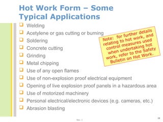 Permit To Work for all work for site and refinery | PPT