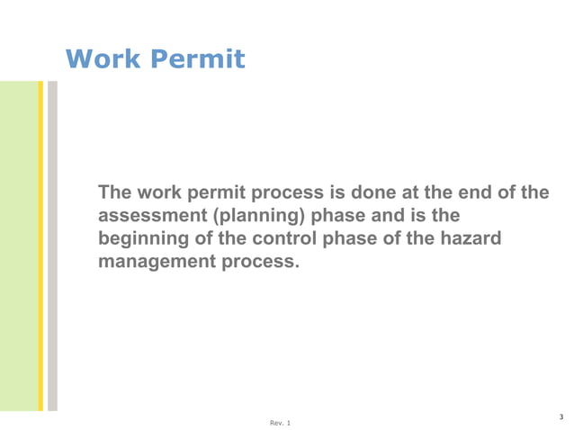 Permit To Work for all work for site and refinery | PPT