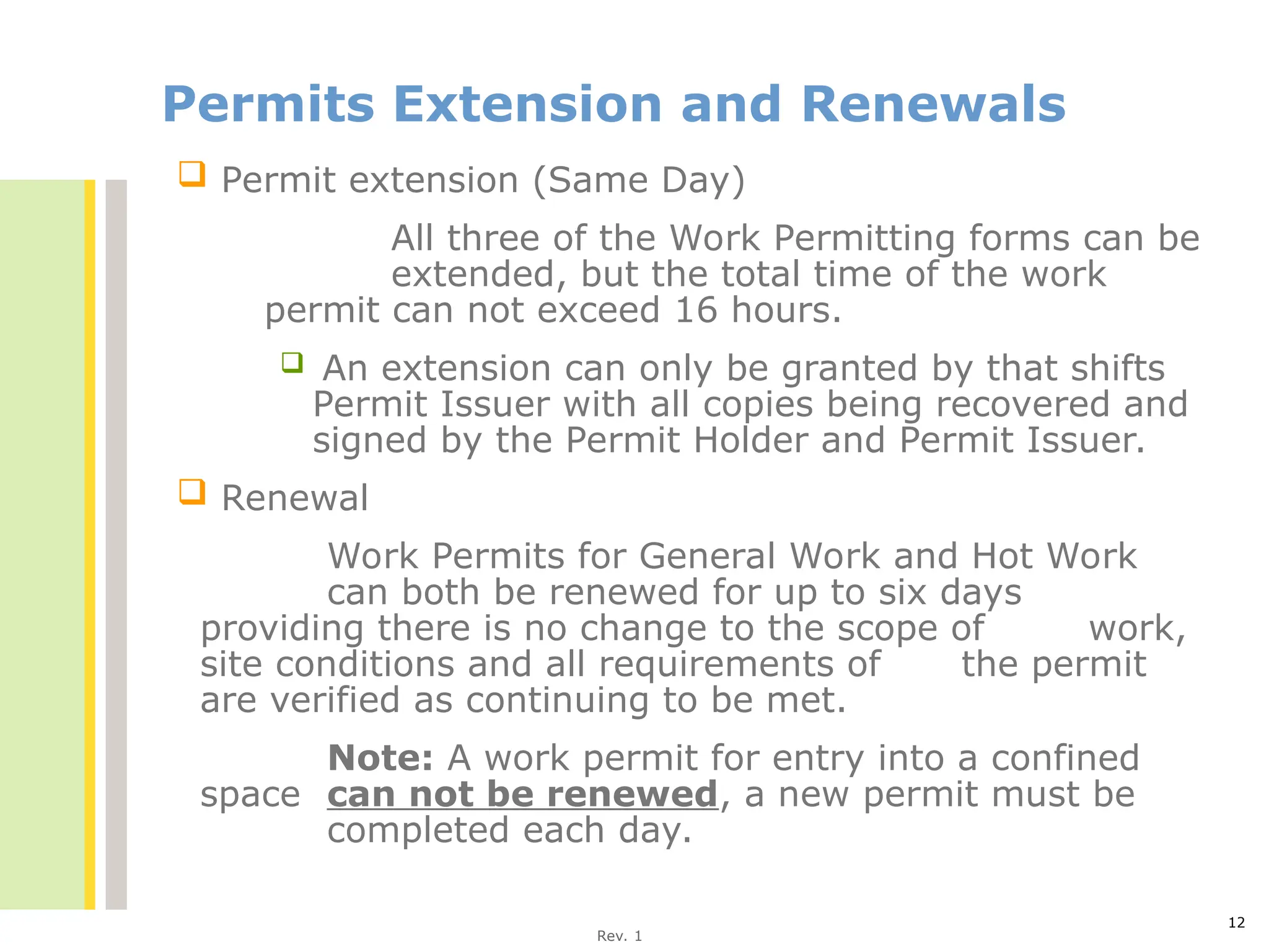 General or Cold work permit to work procedures | PPT
