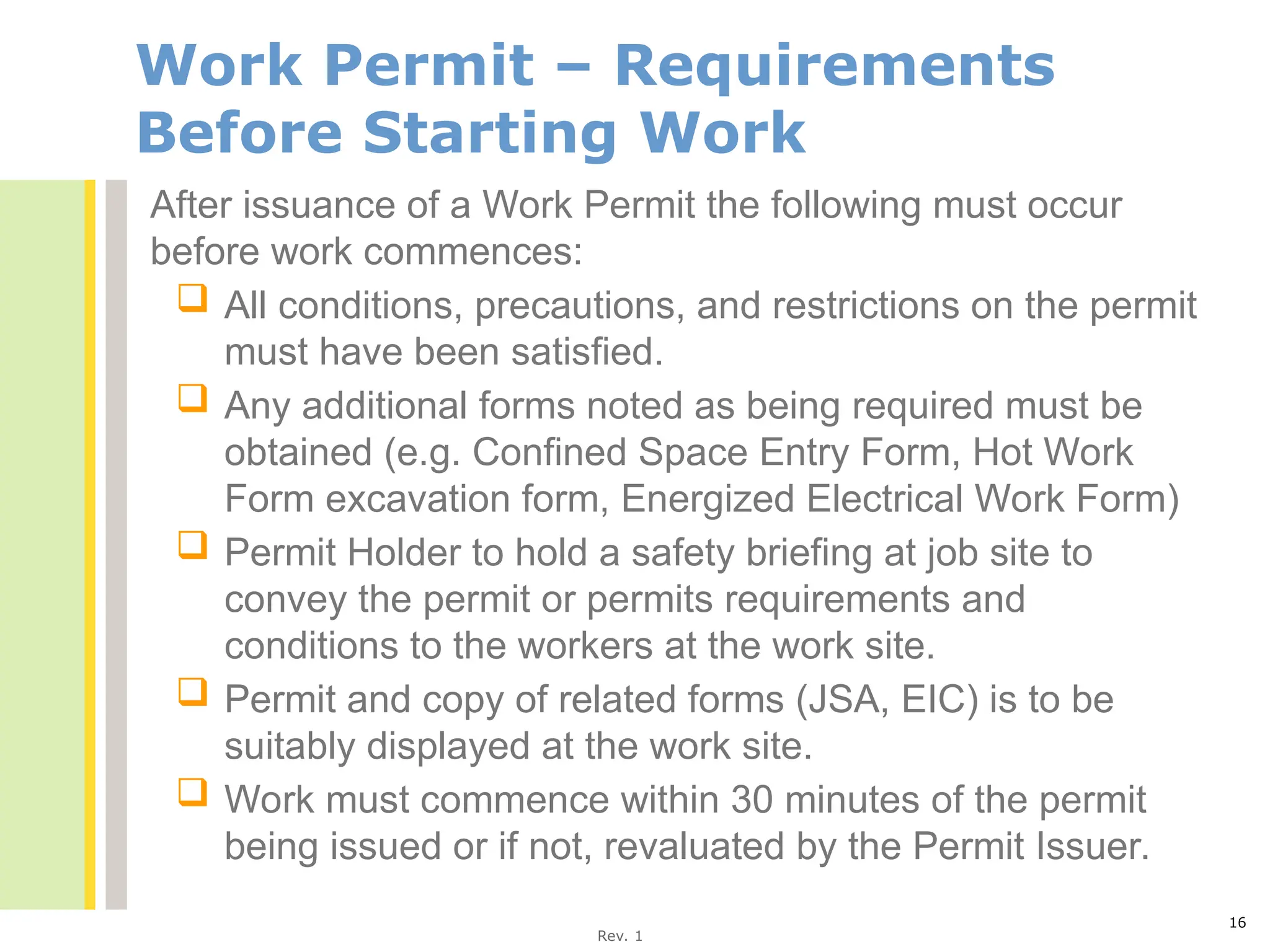 General or Cold work permit to work procedures | PPT