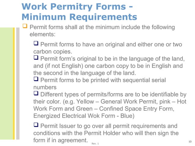 General or Cold work permit to work procedures | PPT