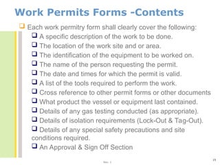 General or Cold work permit to work procedures | PPT